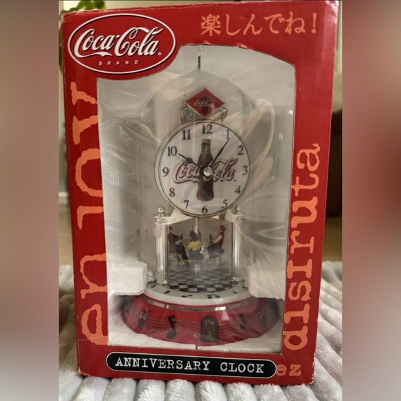Coca Cola | Other | Coca Cola Anniversary Clock Revolving Polar Bear ...